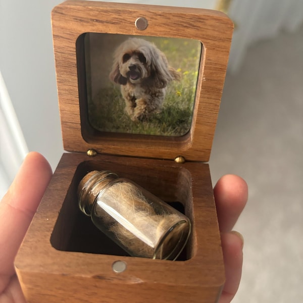 Custom Wooden Pet Fur Keepsake,wooden Pet Ashes Box,personalized Pet ...