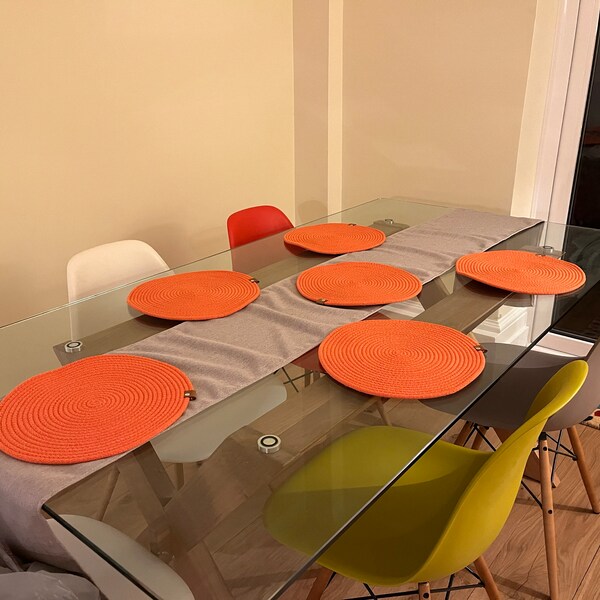 Custom Size Round Placemats, Custom Color Dining Table Mats, Different ...