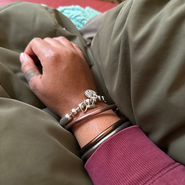 Womens Chunky Padlock and Key Ball Chain Bracelet, Silver Ball Chain ...