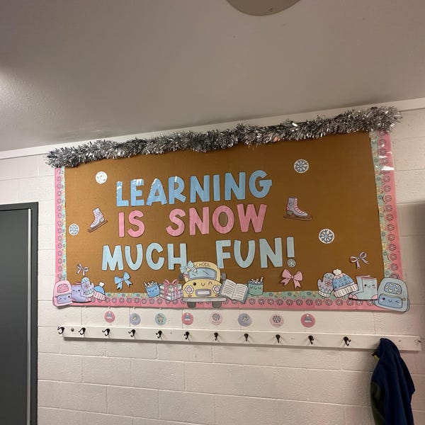 Retro Winter Bulletin Board, Winter Classroom Decor, Holiday Door Decor ...