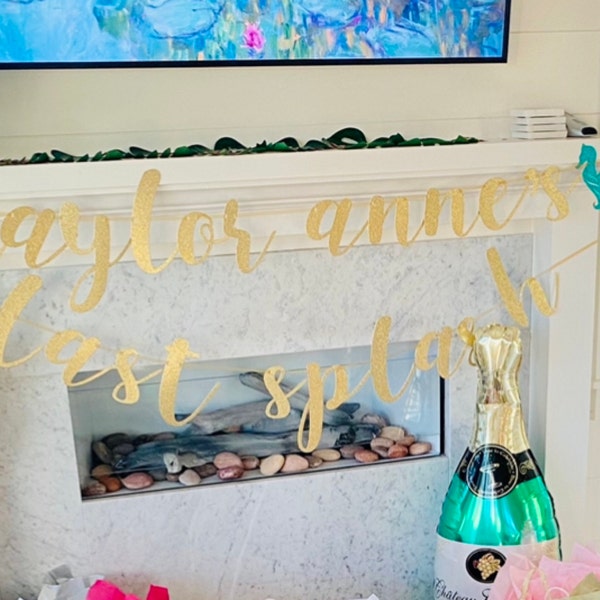 Last Splash Banner With Personalized Name, Mermaid Bachelorette Party ...