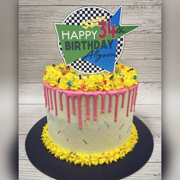 Printable 80's Cake Topper. Personalized Cake Topper for Eighties ...