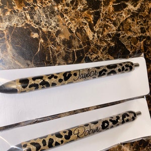 Personalized Epoxy Glitter Black Ink Pen: Refuillable - Etsy