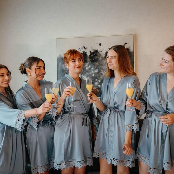 Mint Green Personalised Robe, Aqua Bridal Party Robes, Bridesmaid ...