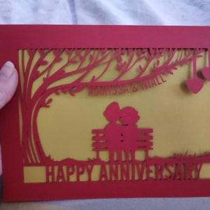 Anniversary Card Personalised Papercut Card, Wedding Anniversary ...