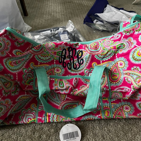 Girls Duffel Bag With Monogram, Personalized Duffel Bag, Monogram ...