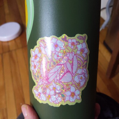 Orchid Mantis, Cute Stickers, Glitter Vinyl Sticker, Floral, Laptop ...