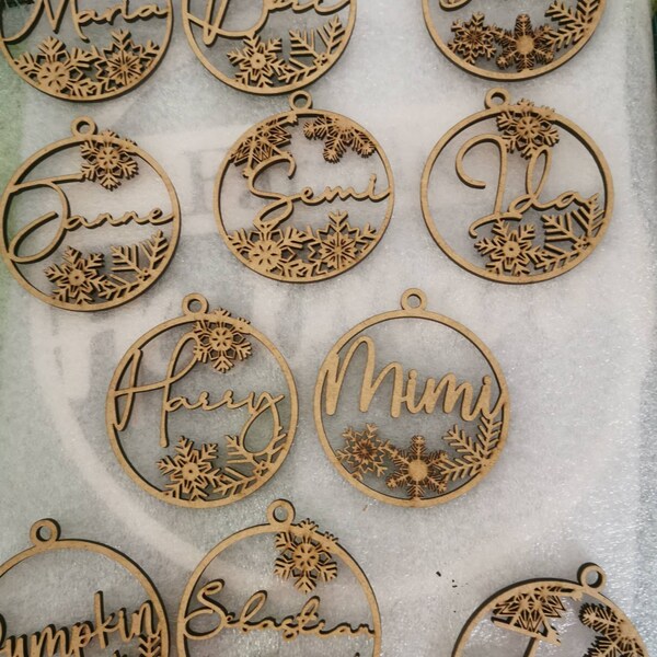 Christmas Baubles Personalized ,CHRISTMAS Gift Tags With Name ,laser ...