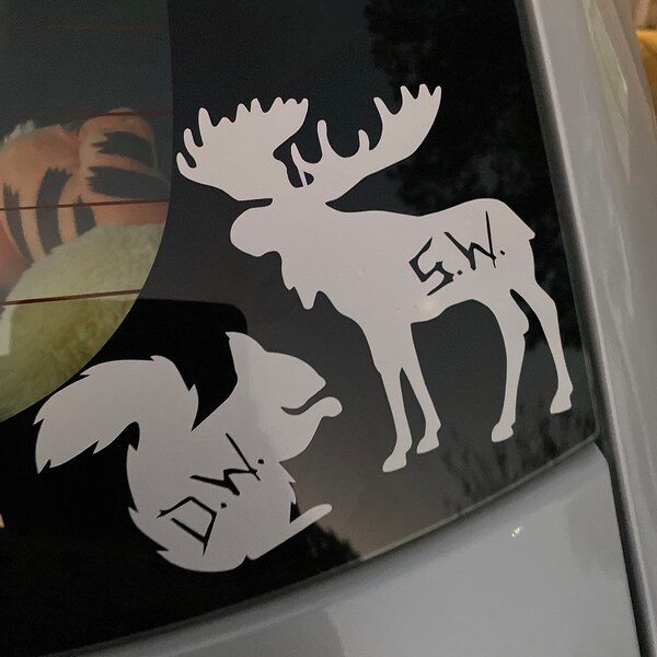 Sam and Dean Moose and Squirrel Vinyl Stickers - Etsy