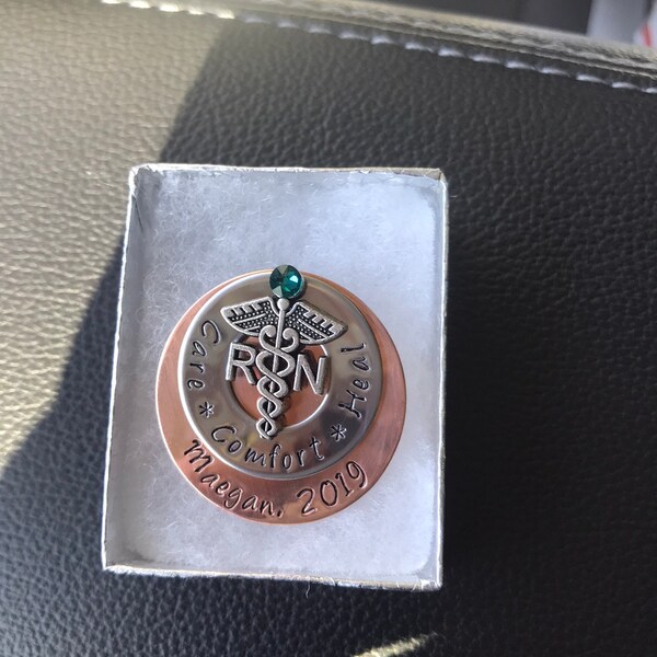 Personalized Nursing Pin / LPN BSN RN / Nurse Pin / Nursing Student ...