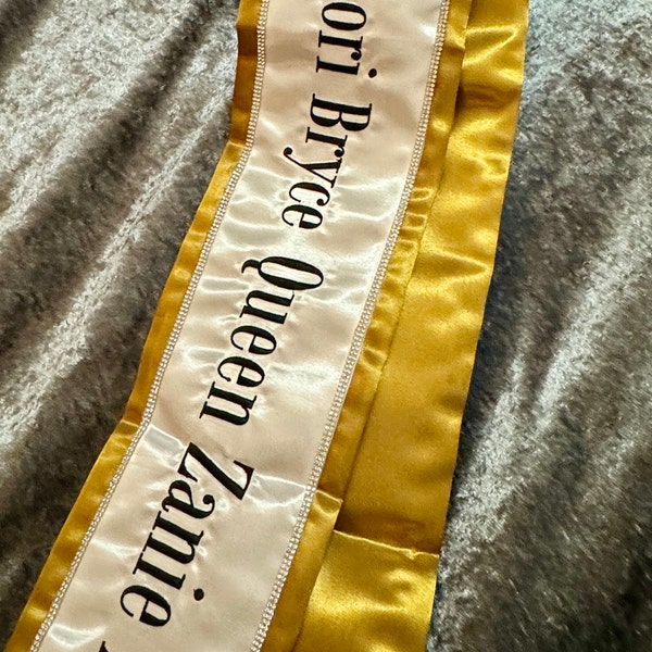 CUSTOM Embroidered Sashes - Pageant/homecoming /bridal/birthday/college ...
