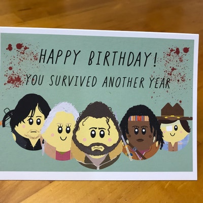 Walking Dead Birthday Card Badegg and yet I Smile King Ezekiel Shiva ...
