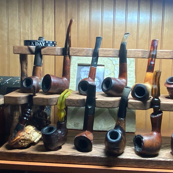 Solid Oak Pipe Display Stand - Etsy