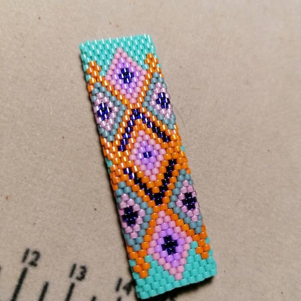 Bead Pattern Native American Copper Patina Cuff Loom or Square Stitch ...
