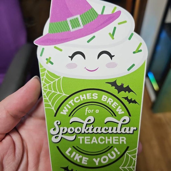 Halloween Coffee Gift Card Printable, Teacher Gift, Staff Gift ...