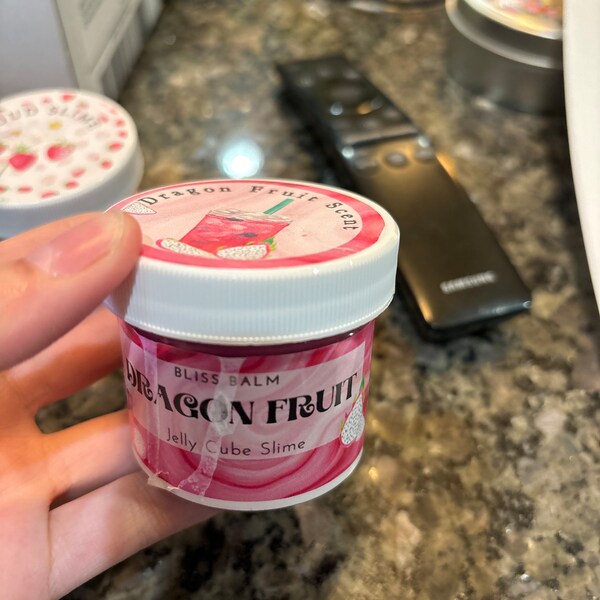 Dragon Fruit Jelly Cube Slime Pink Clear Scented Slime, Birthday Party ...