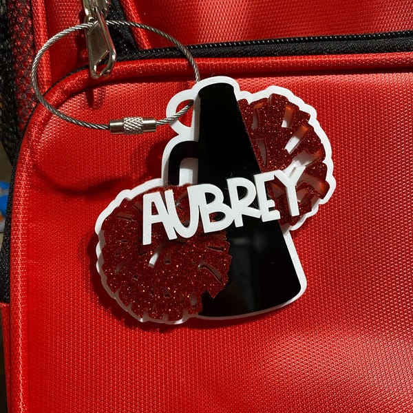 Cheer Bag Tag | Personalized Bag Tag | Cheerleading Keychain | Cheer ...
