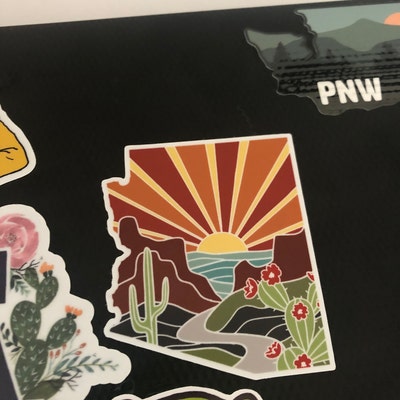 Arizona Weatherproof Sticker Durable Vinyl Decal Arizona Outline ...