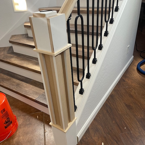Satin Black Stair Iron Baluster: Modern Metal Spindle 1/2''x1/2''x44 ...