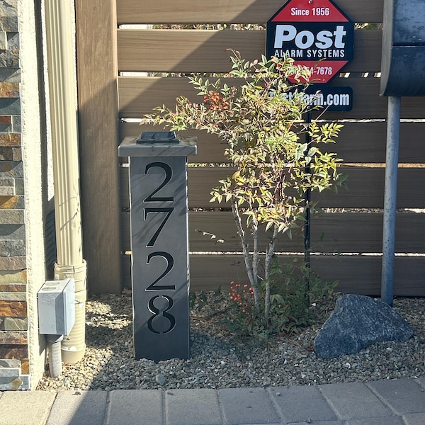 Address Column - Garden Pillar - / Steel Metal Art / Metal Decor ...