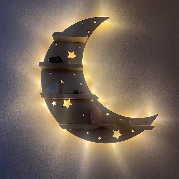 Coppermoon Light Moon Shelf, Crescent Moon Shelf, Moon Phase Shelf ...