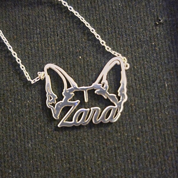 Dog Name Necklace, Design Dog Ears Necklace, Christmas Gift, Pet ...
