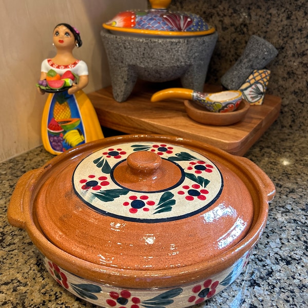 Olla De Barro Grande Large Bean Pot W Lid Mexican Bean Pot Olla ...