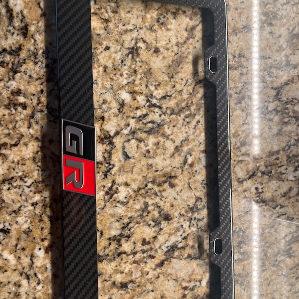 1x Red AMG 3D Emblem Badge Real 3K Twillweave Real Carbon Fiber License ...