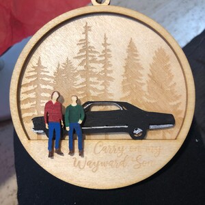 Supernatural Christmas Ornament, Sam, Dean and Baby, Handmade Wooden ...