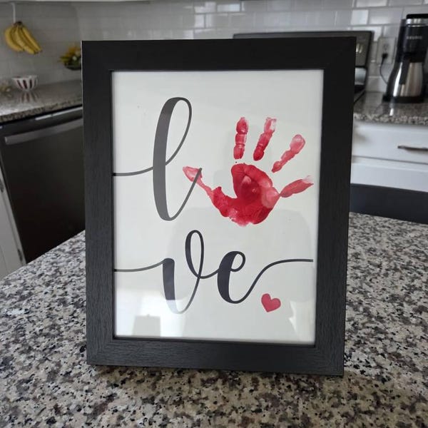 Grandpa Handprint Footprint Art Craft, Fathers Day Gift, Grandfather ...