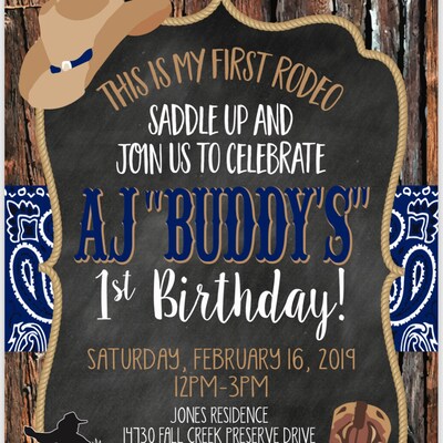 Western RODEO COWBOY BULL Rider Buckaroo Birthday Silhouette Back ...