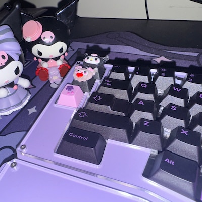 Pink Heart Pearl Keycap Resin DIY Black Golden Rose Translucent ...