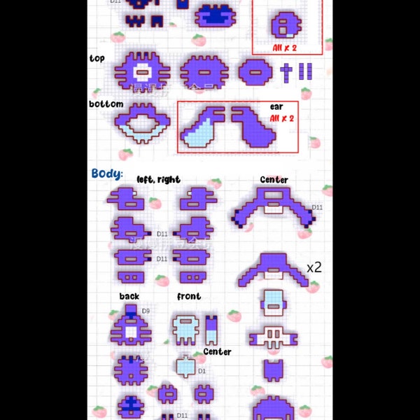 Herbie Beetle Car 3D Perler Bead Patterns Digital Instant Download ...