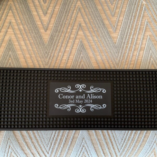 Bar Mat, Personalized Bar Mat for Home Bar Coffee Bartender Mat, Custom ...