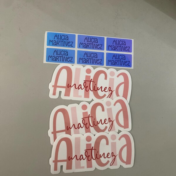 Personalized Name Stickers Kids Name Labels, Laptop Bottle Stickers ...