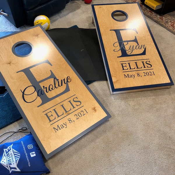 Wedding Cornhole Boards - Pro Quality, Wedding Cornhole, Monagrammed ...