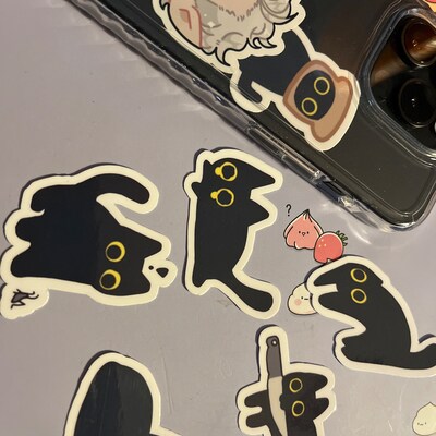 Spooky Halloween Ghost Cat Sticker Glossy Vinyl Waterproof Cute & Funny ...