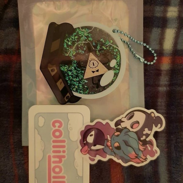 Bill Cipher Gravity Falls Liquid Shaker Charm - Acrylic ...