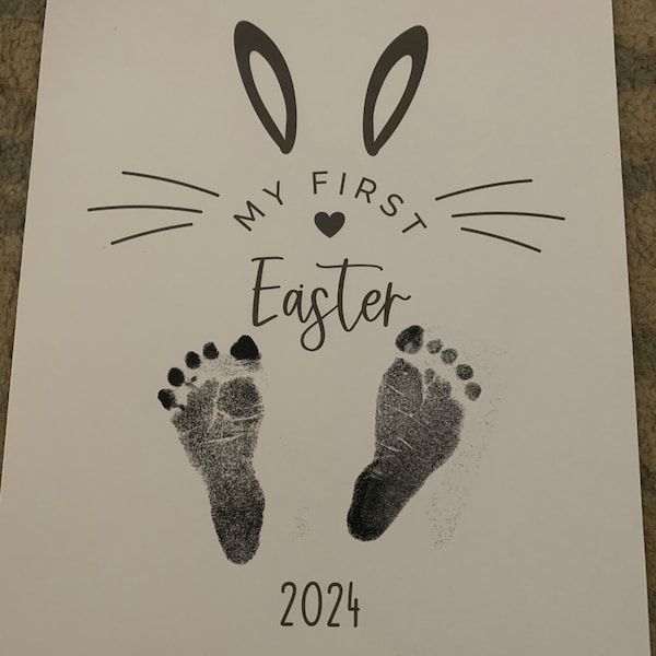 PRINTABLE My First Easter Handprint Art Craft for Baby, Easter Bunny ...