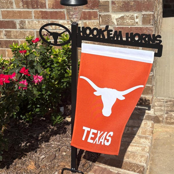College Team Garden Flag Stand With Solar Light, Customize - Etsy
