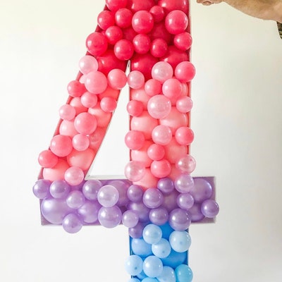 Number 4 All Sizes from 1ft to 5ft/mosaic Numbers From Balloons/pdf ...