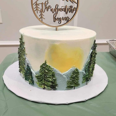 Engaged Cake Topper With Date, We're Engaged, Couples Names Cake Topper ...