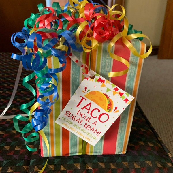 Editable Taco Gift Tag Template, Staff, Teacher Appreciation Gift Tag ...