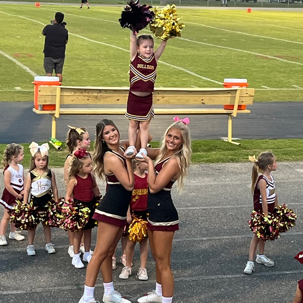 Maroon & Gold Cheer Uniform, Customized Cheerleading Uniform, Girls ...