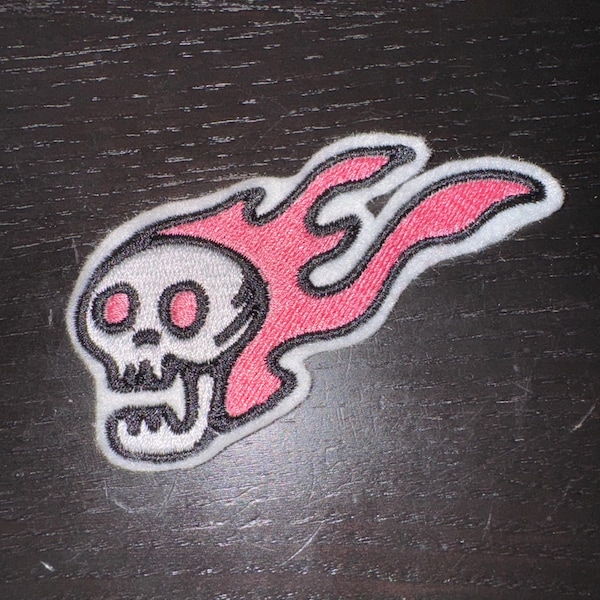Skull Flower Iron on Embroidered Patch - Etsy