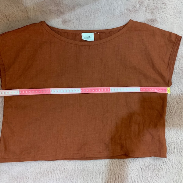 Linen Top BERLIN Crop, Linen Crop Top, Loose Linen Blouse Custom Color ...