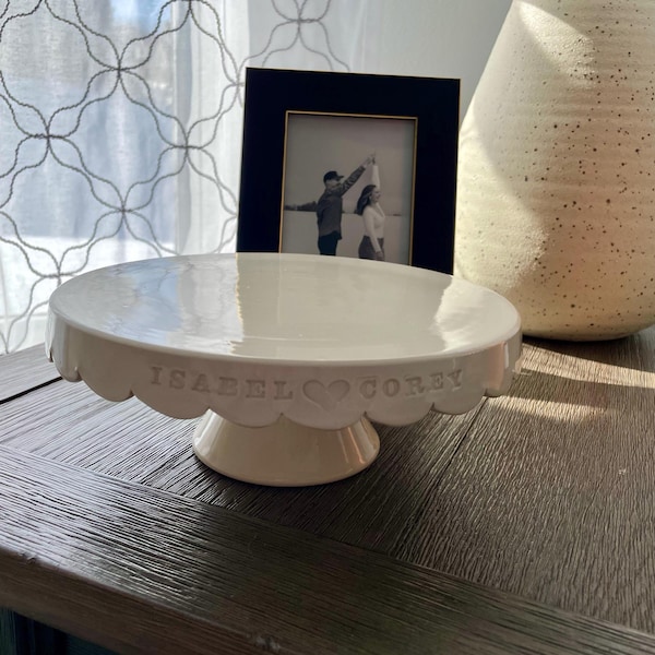 Personalized Cake Stand: A Vintage-inspired Custom Wedding Gift in ...