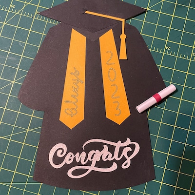 Graduation Gift Card Holder, DIY Graduation Card, Cap and Gown Svg ...