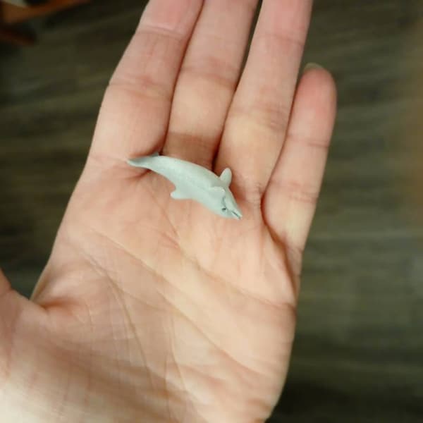 Tiny Dolphin Figurine - Soft Plastic Animal for Diorama or Aquarium ...