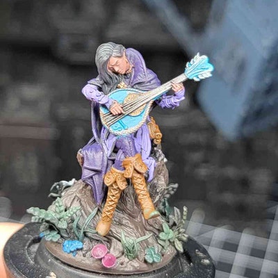 Dnd TTRPG Pathfinder Female Elf Bard With Lute Unpainted Miniature - Etsy